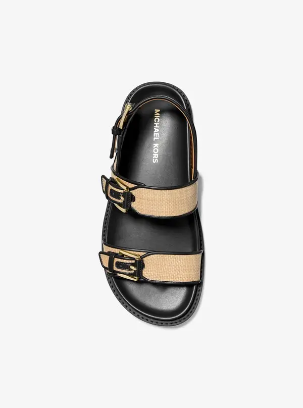 Michael Kors Nia Woven Double Strap Slingback Sandals - Black