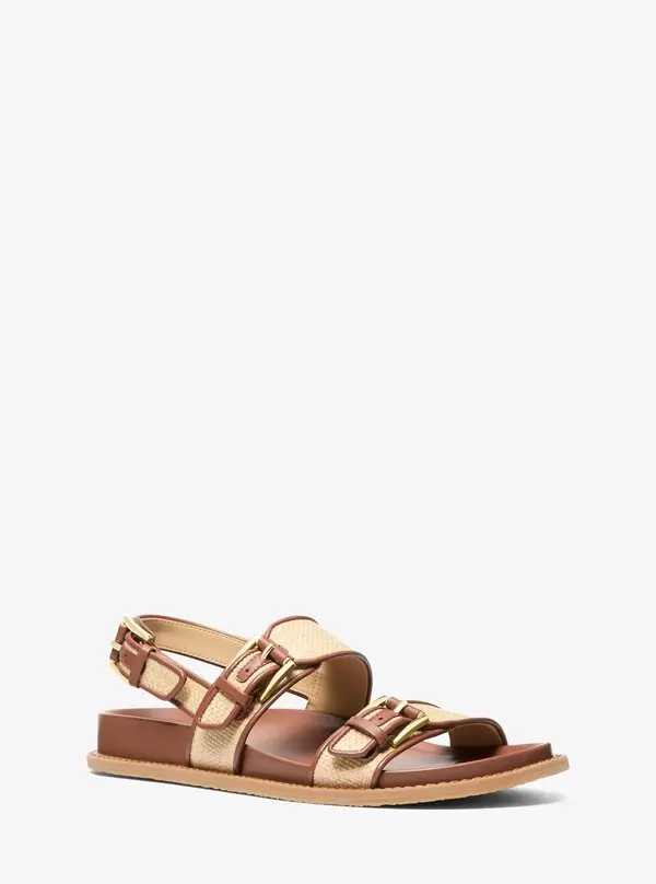 Michael Kors Nia Woven Double Strap Slingback Sandals
