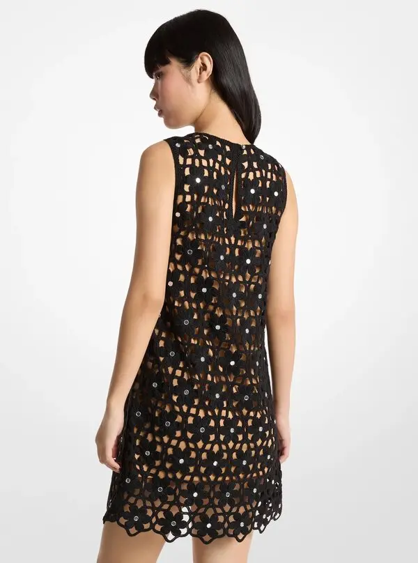Michael Kors Embellished Floral Crochet Dress