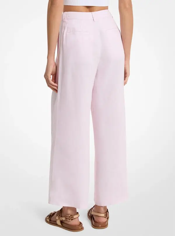 Michael Kors Pleated Linen Wide-leg Pants