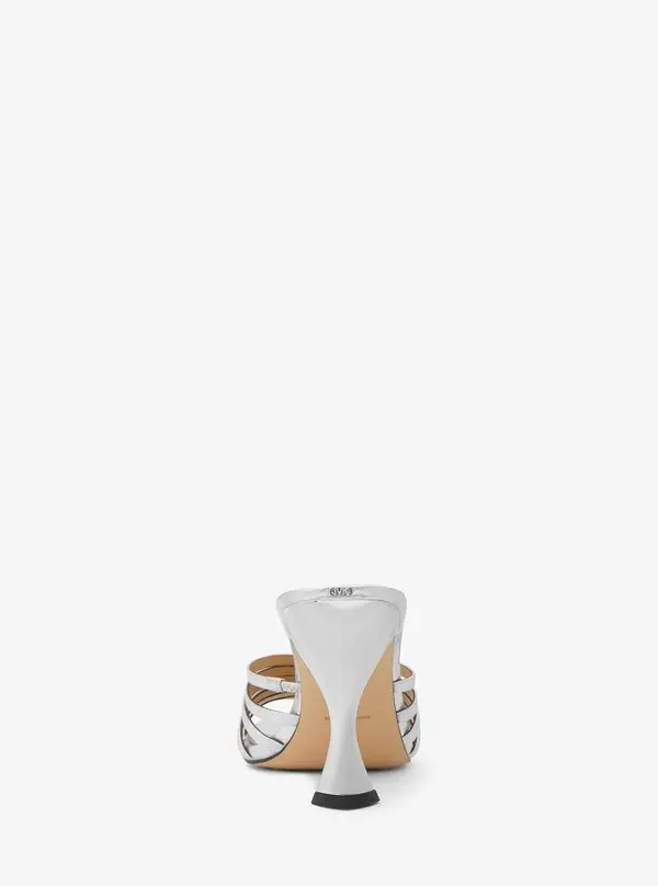 Michael Kors Haisley Metallic Leather Sandal - Silver