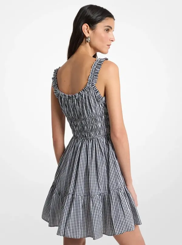 Michael Kors Gingham Smocked Mini Dress