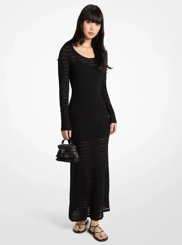 Michael Kors Pointelle Stretch Knit Maxi Dress