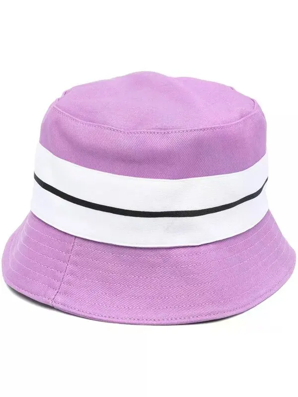 Palm Angels Striped-trim Bucket Hat - Purple