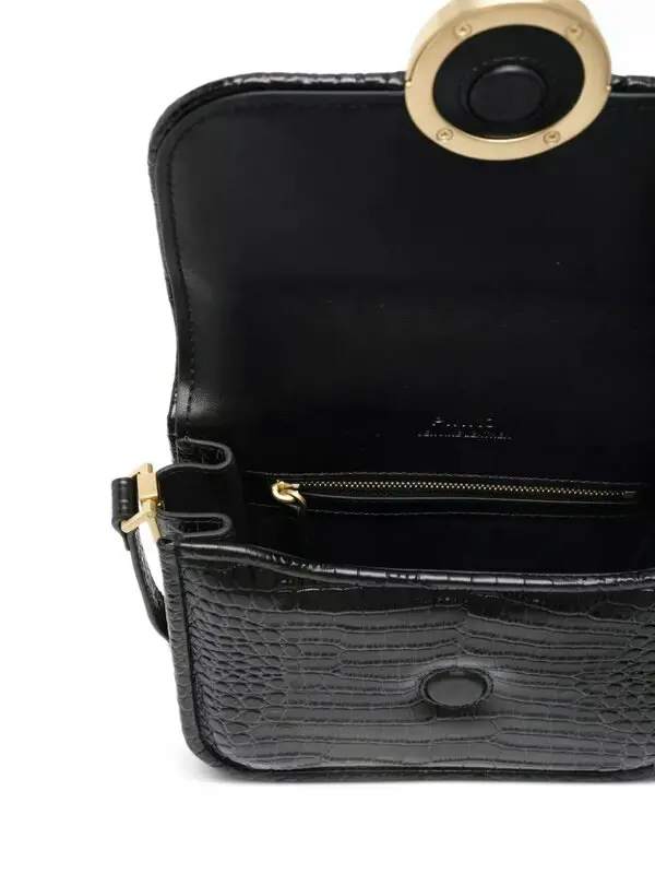 Pinko Crocodile-effect Flap Shoulder Bag