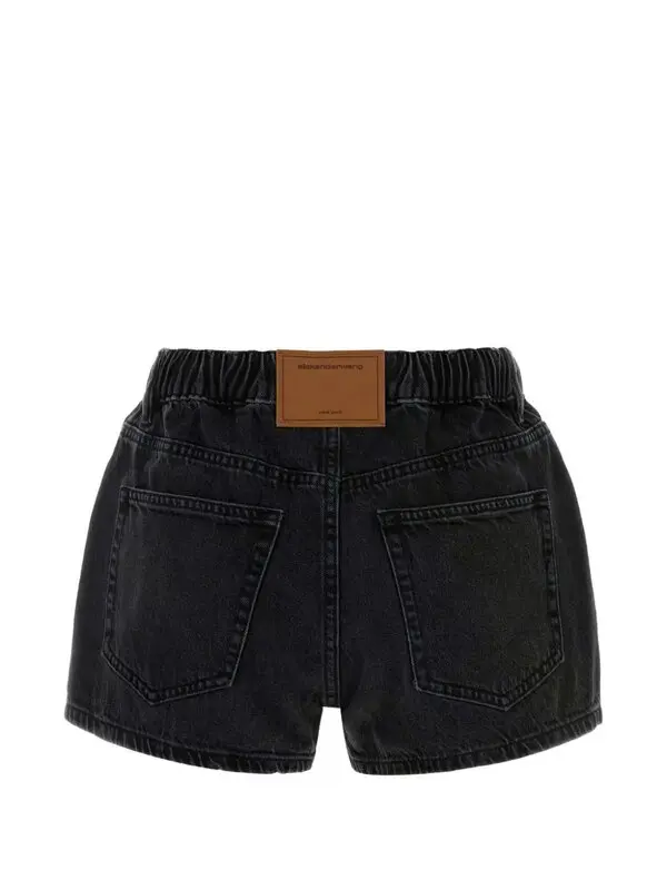 Alexander Wang Drawcord Wide Leg Jeans - Black