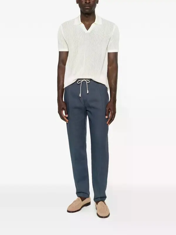 Eleventy Drawstring-fastening Trousers - Blue
