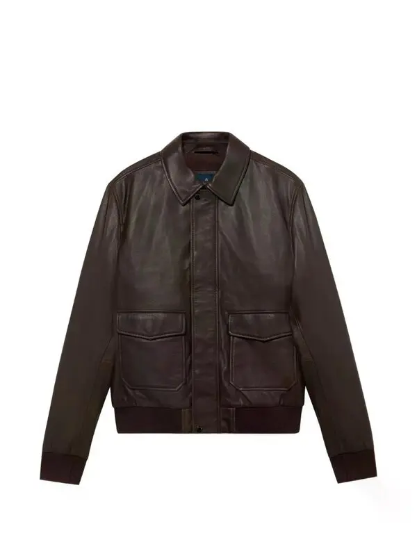 Brooks Brothers Pointed-collar Leather Jacket