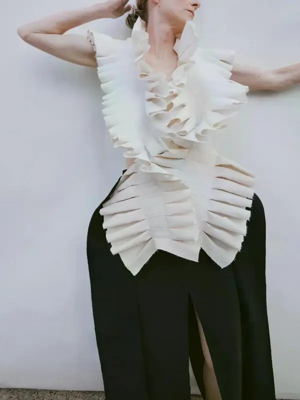 A.W.A.K.E. Mode Ruffled Top