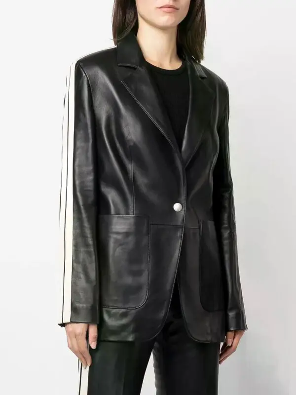 Palm Angels Side Stripe Leather Blazer