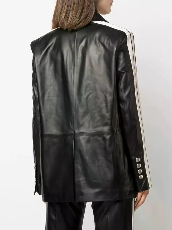 Palm Angels Side Stripe Leather Blazer