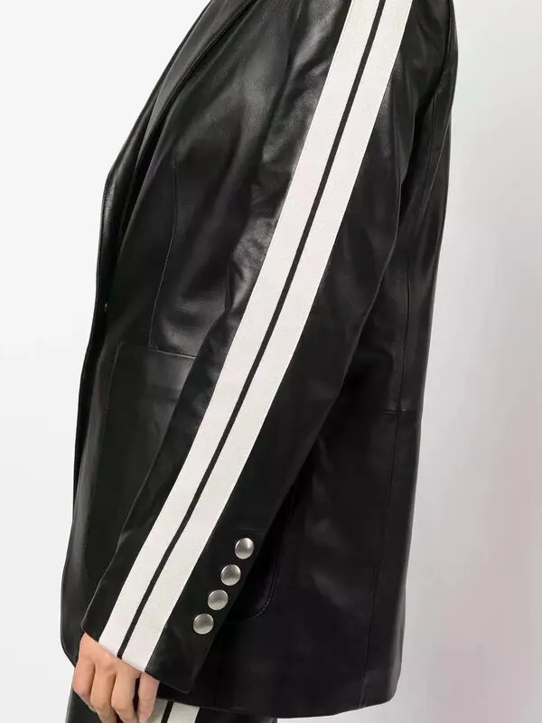 Palm Angels Side Stripe Leather Blazer