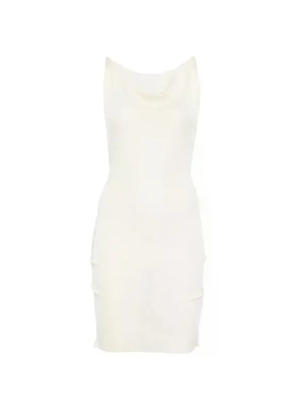 ISA BOULDER Cowl-neck Mini Dress - Neutrals