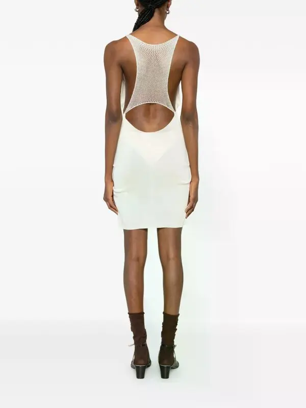 ISA BOULDER Cowl-neck Mini Dress - Neutrals