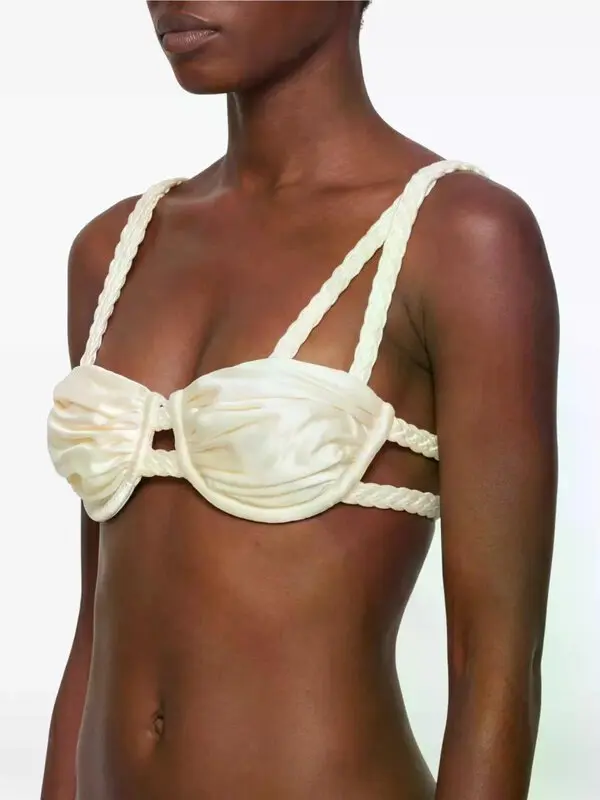 ISA BOULDER Weave Strap Bikini Top - Yellow