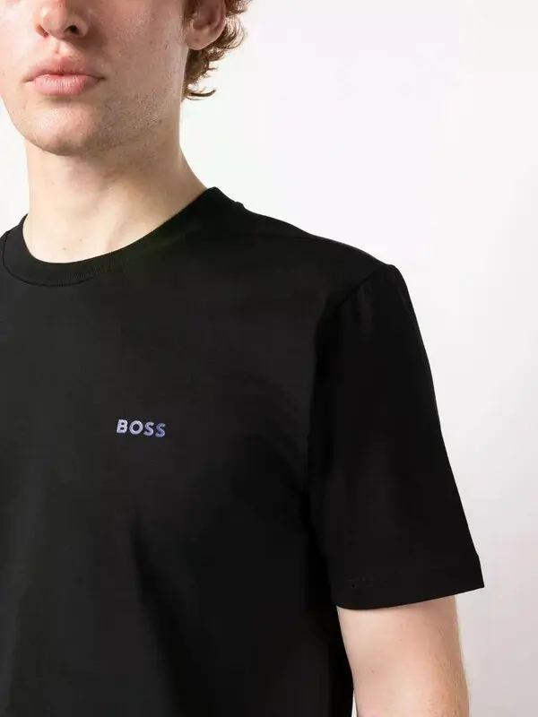 BOSS Logo-print Tape-detailing T-shirt