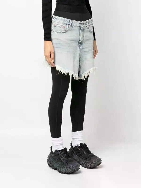 Balenciaga Distressed Denim Skirt