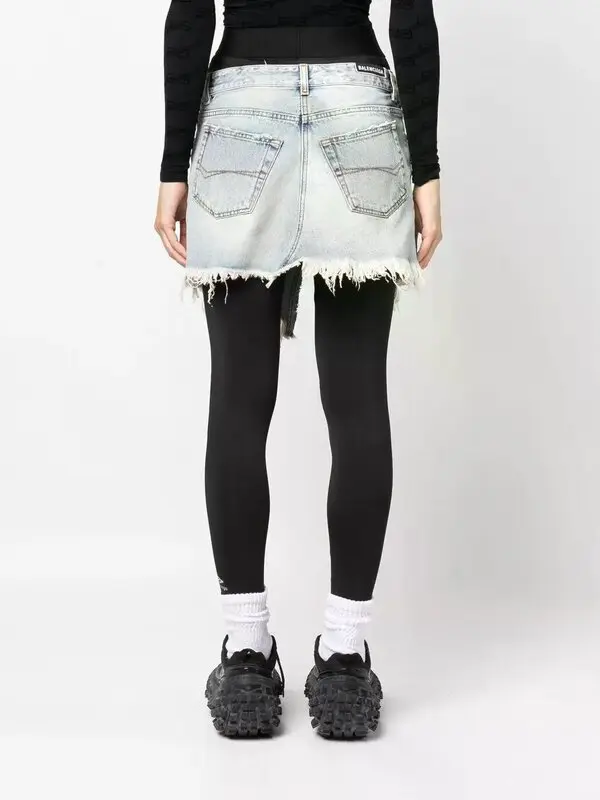 Balenciaga Distressed Denim Skirt