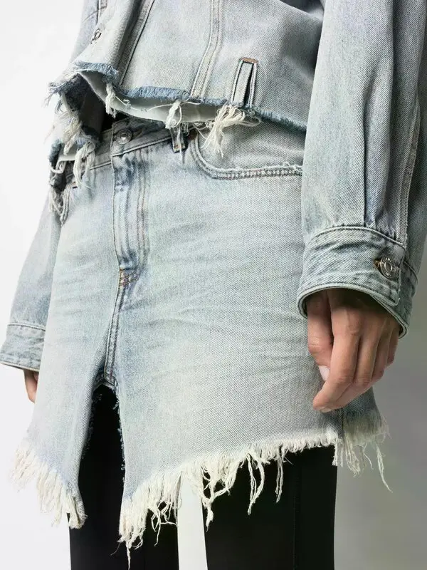 Balenciaga Distressed Denim Skirt