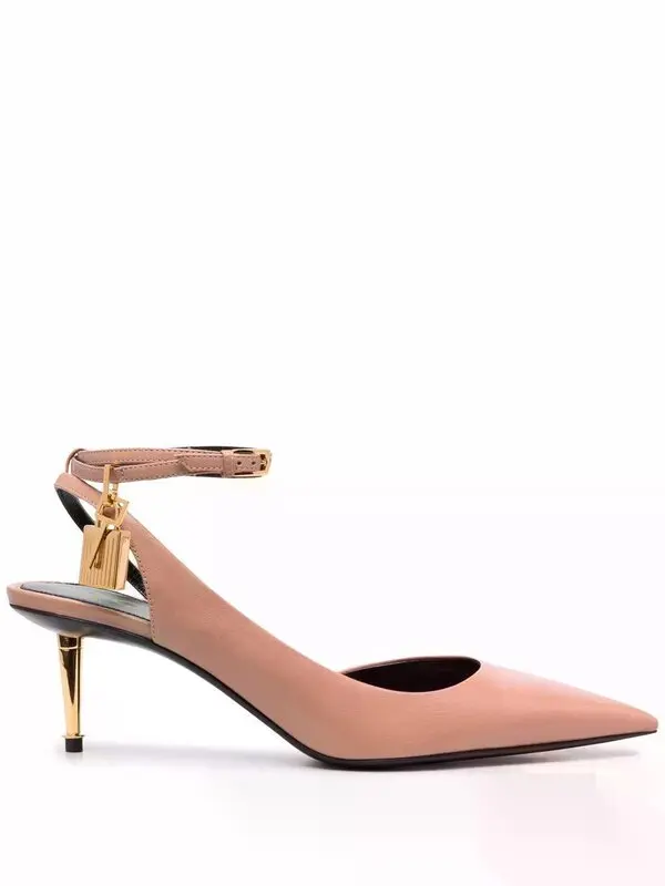 TOM FORD 70mm Padlock-detail Leather Pumps