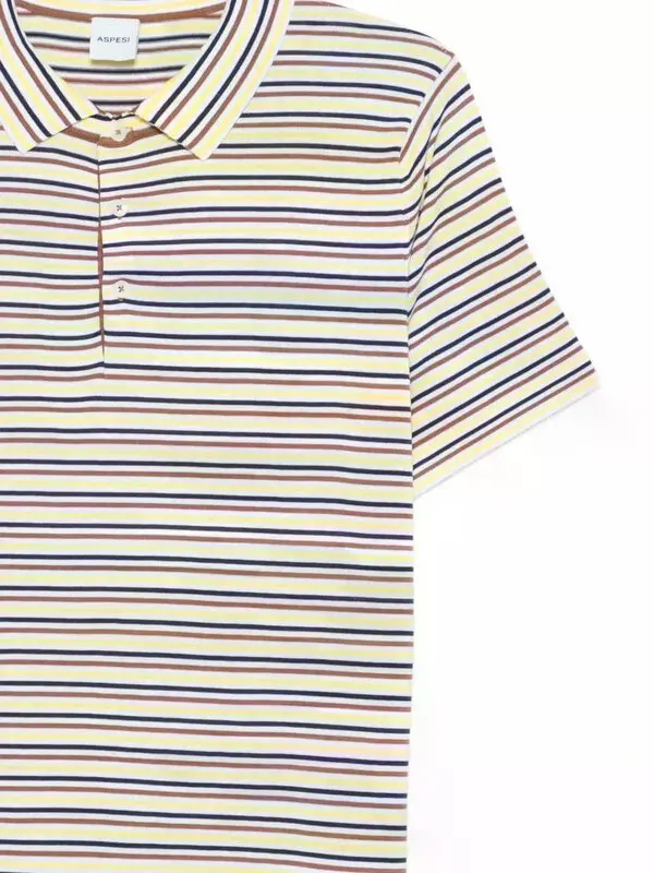 Aspesi Striped-pattern Knit Polo Shirt