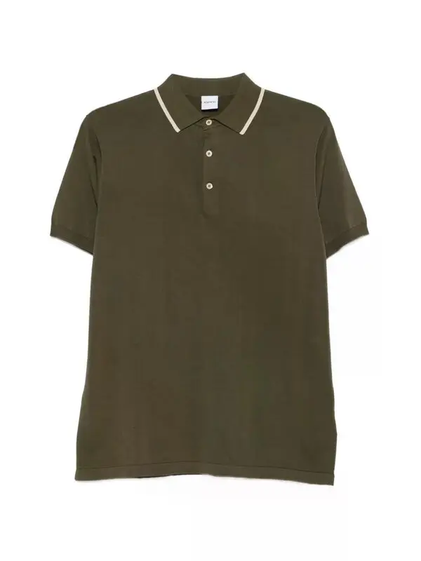 Aspesi Contrast-collar Knit Polo Shirt