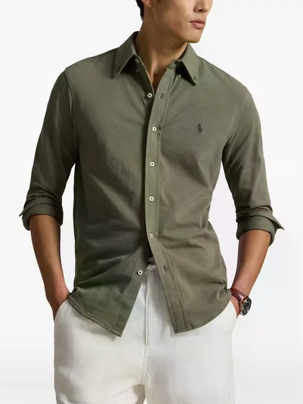 Polo Ralph Lauren Button-down Long Sleeve Shirt With Embroidered Detail - Green