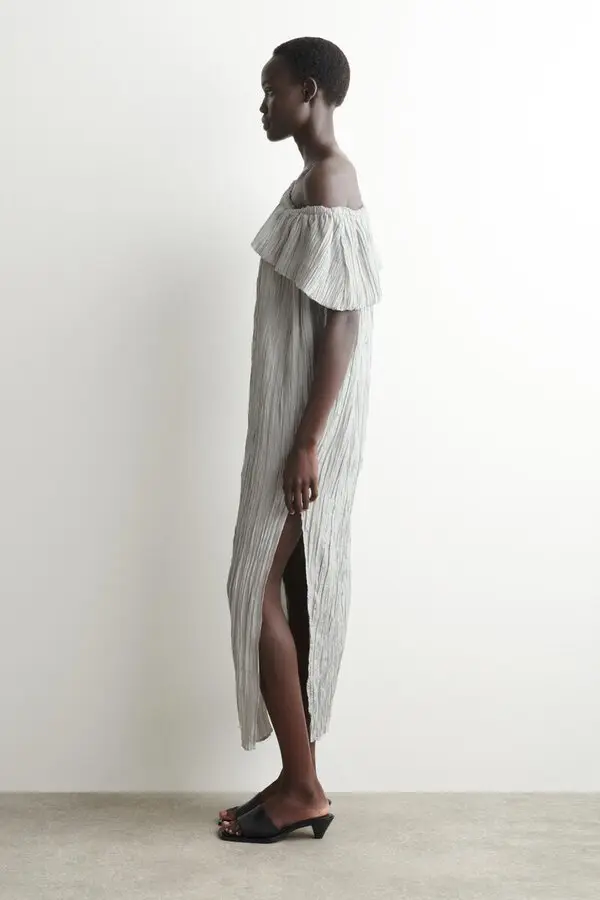 Cos Asymmetric Pleated Silk Gown