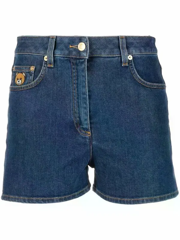 Moschino Logo-patch Denim Shorts