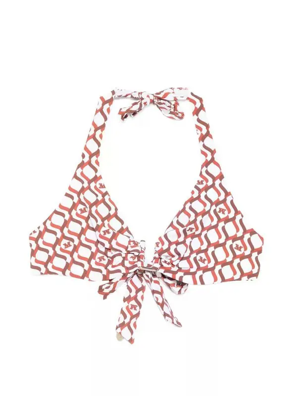 Max Mara Avena Geometric-pattern Bikini Top