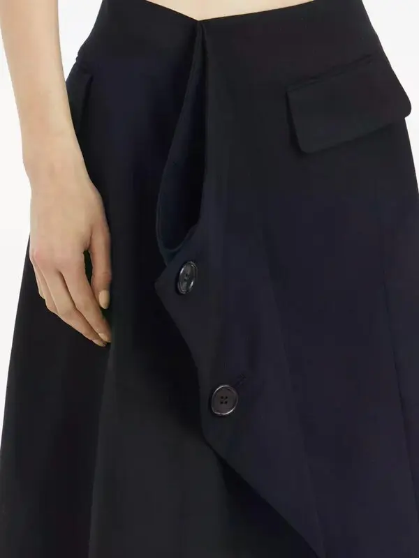 Comme Des Garçons Button Detailed Midi Skirt