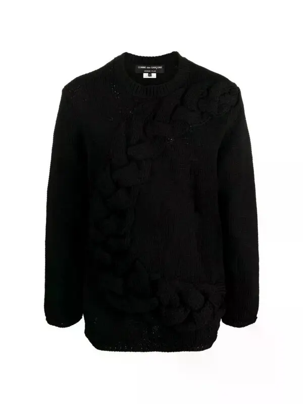 Comme Des Garçons Cable-knit Crew-neck Sweater