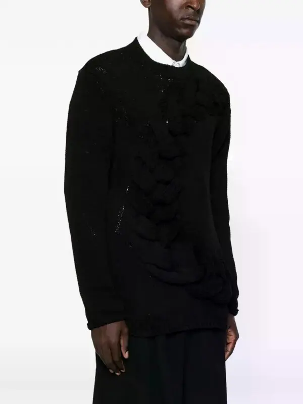 Comme Des Garçons Cable-knit Crew-neck Sweater