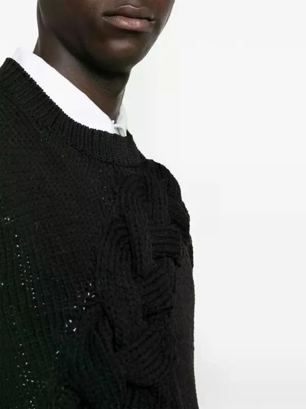 Comme Des Garçons Cable-knit Crew-neck Sweater