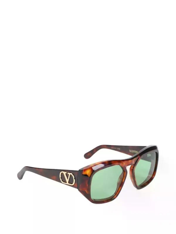 Valentino Garavani Logo-detail Geometric-frame Sunglasses