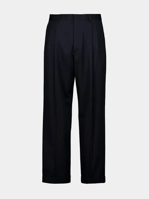 Valentino Garavani Navy Cotton Gabardine Chino Trousers