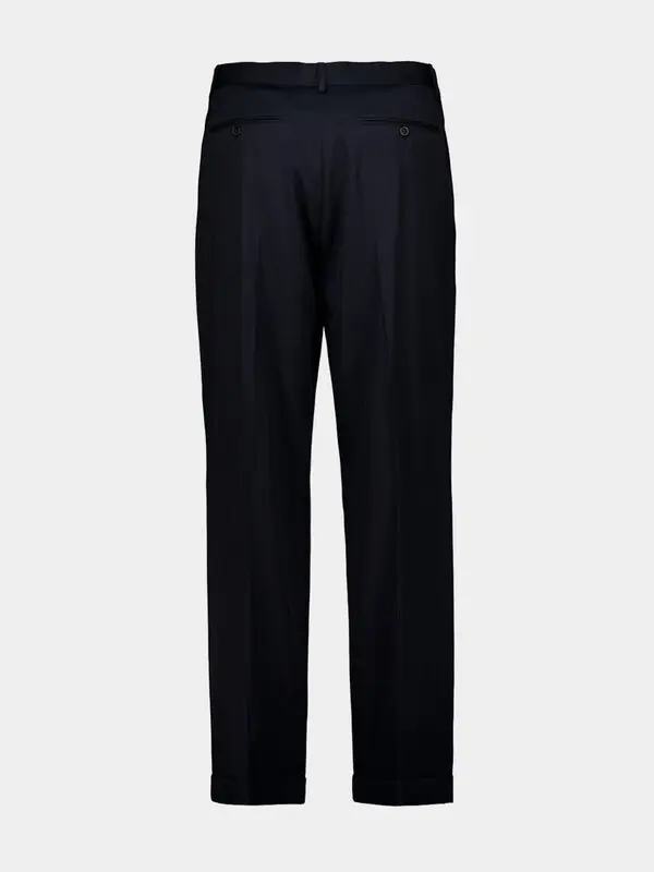 Valentino Garavani Navy Cotton Gabardine Chino Trousers