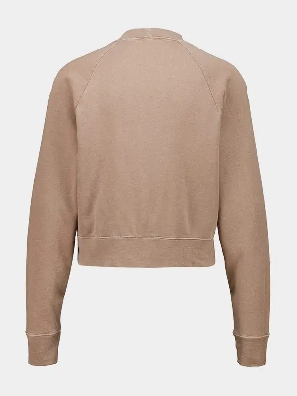 JAMES PERSE Cropped French Terry Sweatshirt - Brown