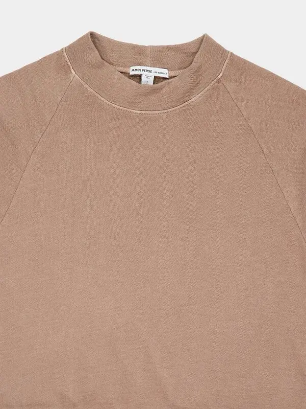 JAMES PERSE Cropped French Terry Sweatshirt - Brown