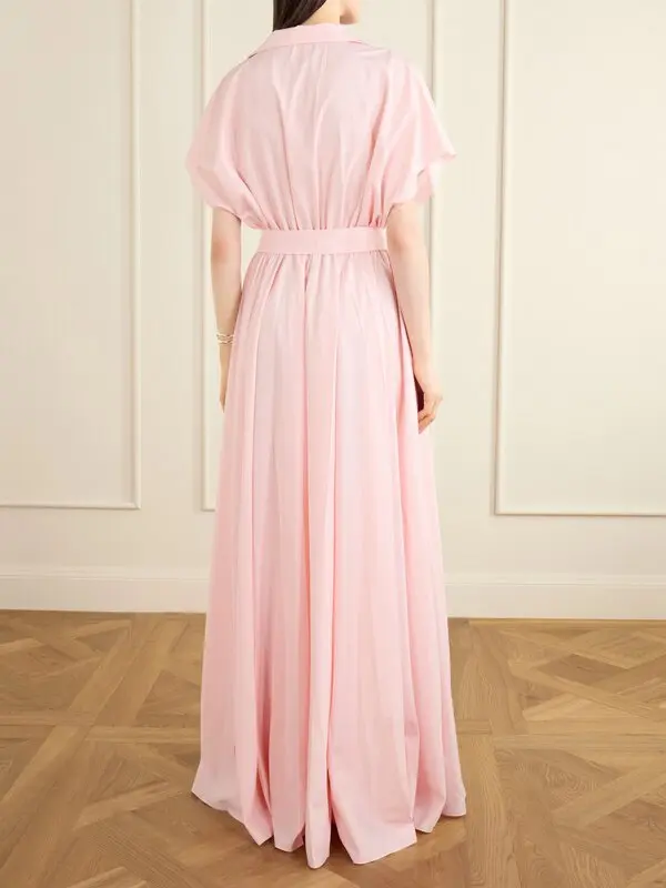 Norma Kamali Tie-detailed Woven Gown