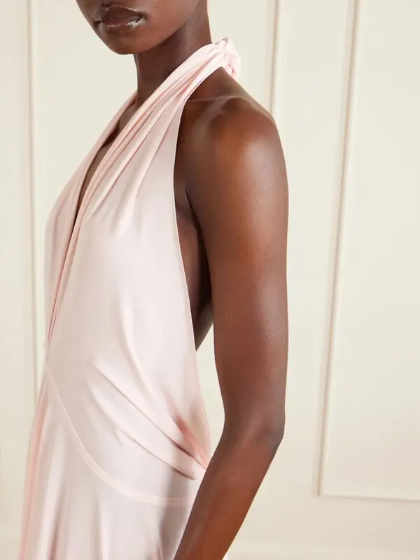 Norma Kamali Pleated Stretch-jersey Mini Dress - Pink