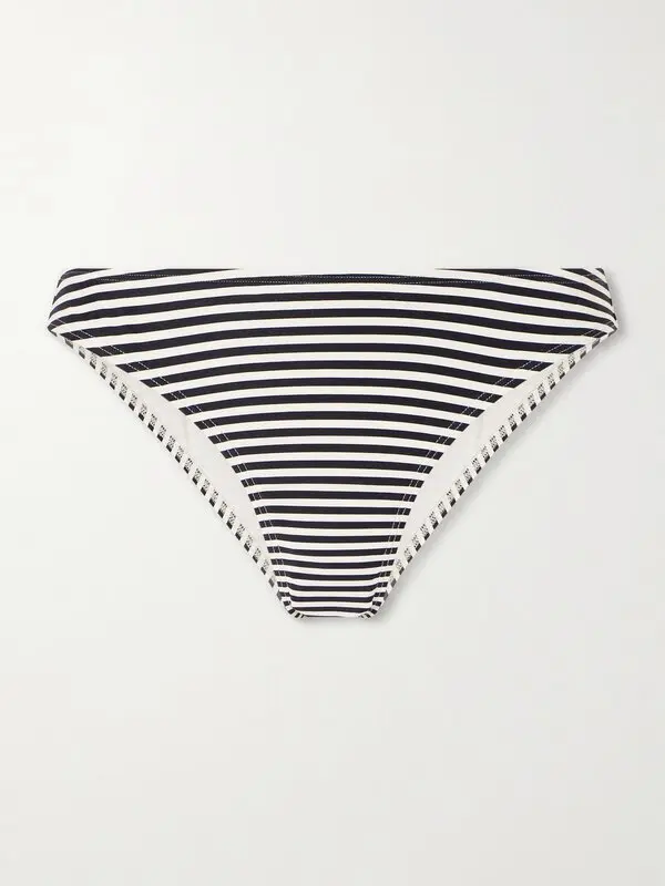 NILI LOTAN Striped Bikini Briefs - Black