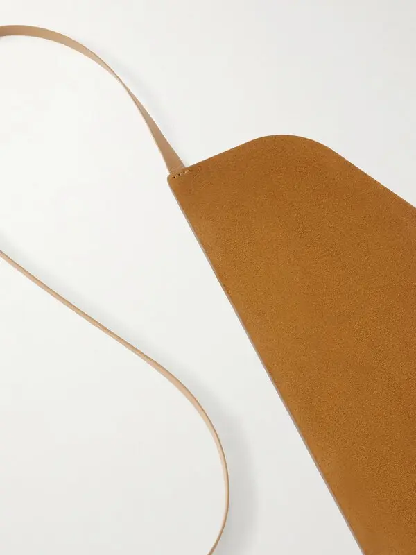 DEHANCHE Undone Leather-trimmed Suede Waist Belt - Brown