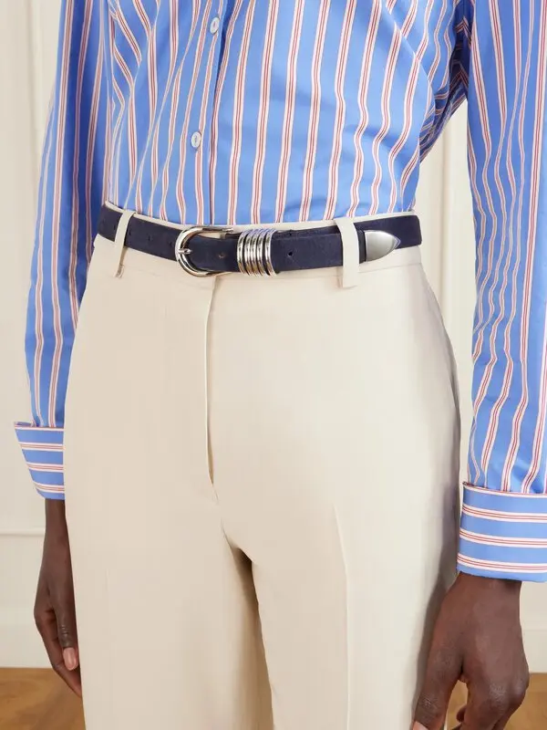 DEHANCHE Hollyhock Suede Belt - Blue