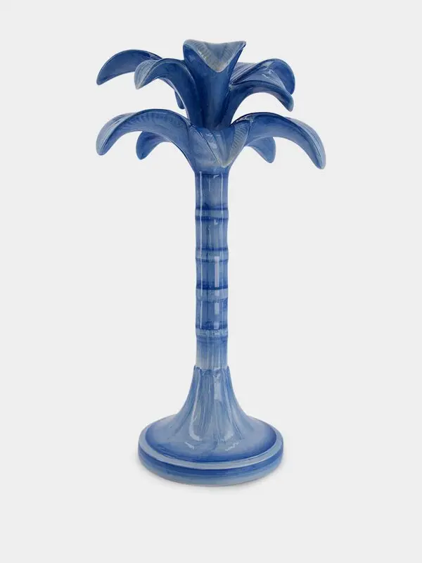 LES-OTTOMANS Art De La Table Grand Candle Holder - Blue