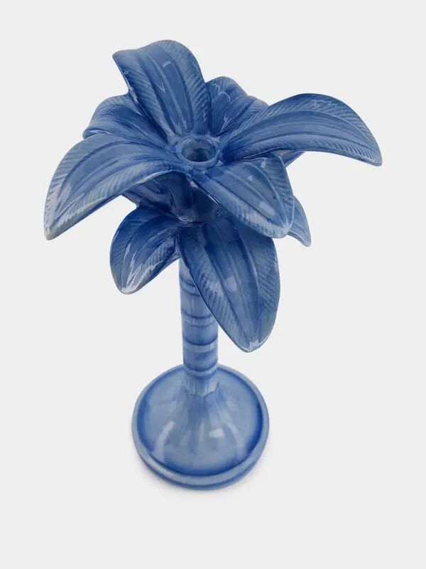 LES-OTTOMANS Art De La Table Grand Candle Holder - Blue
