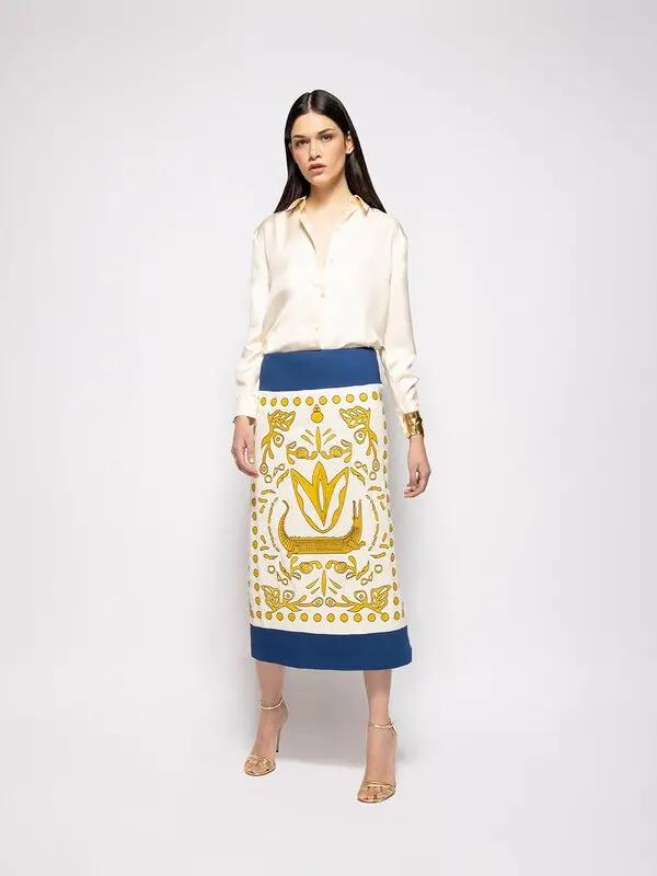 PAULA Ametista Vanilla Custard Silk Twill Shirt - Cream