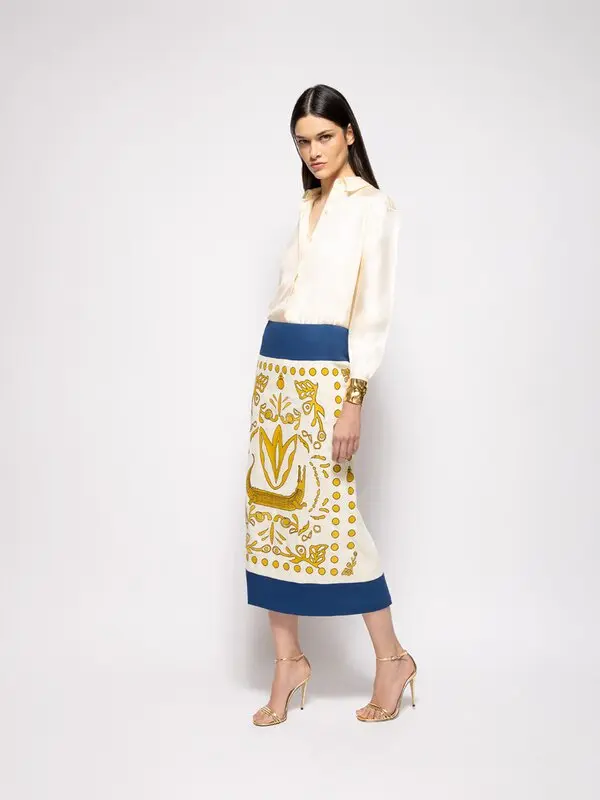 PAULA Ametista Vanilla Custard Silk Twill Shirt - Cream