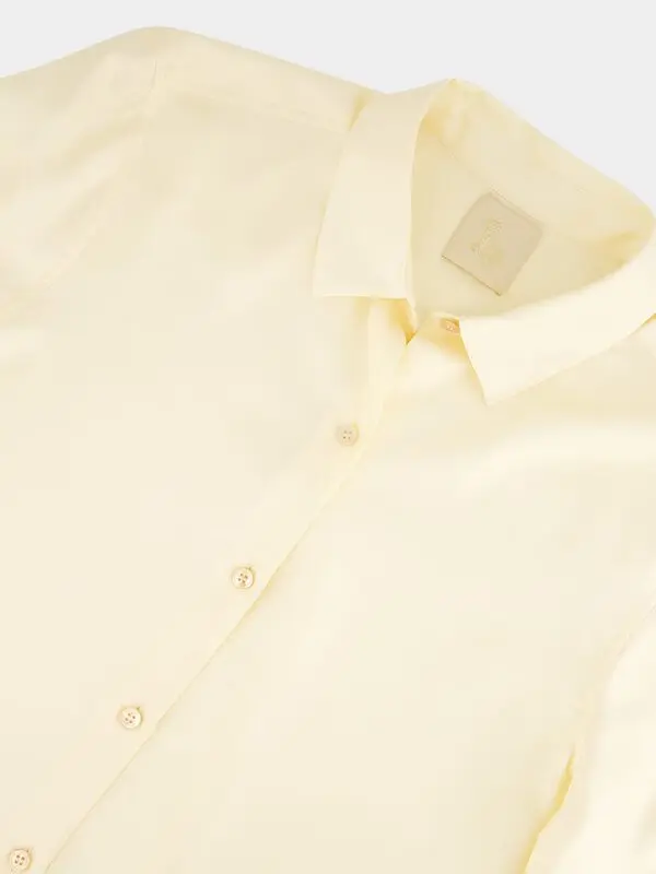 PAULA Ametista Vanilla Custard Silk Twill Shirt - Cream