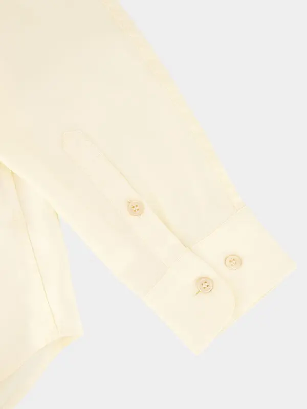 PAULA Ametista Vanilla Custard Silk Twill Shirt - Cream